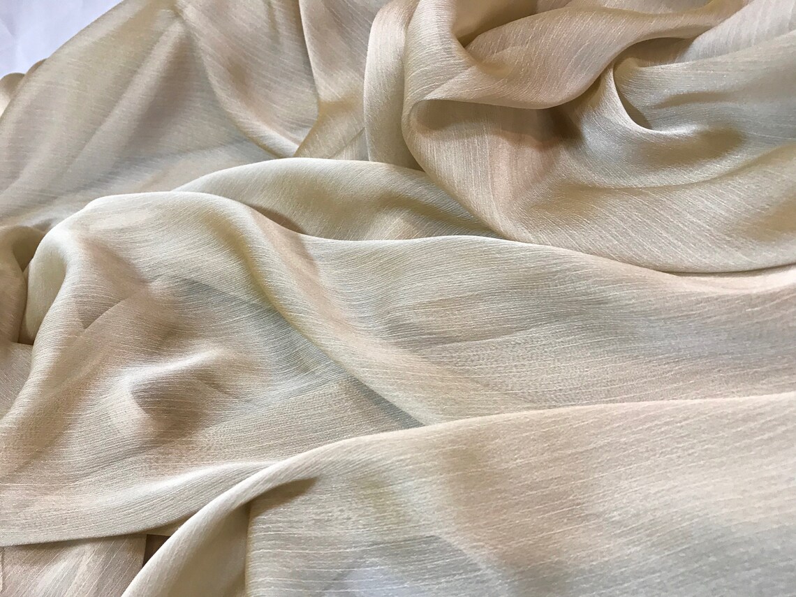Champagne Polyester Chiffon Chiffon Fabric Beige Chiffon | Etsy