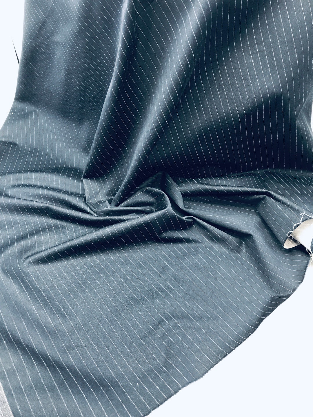 Jean Fabric With White Stretch Material by the Yard - Etsy