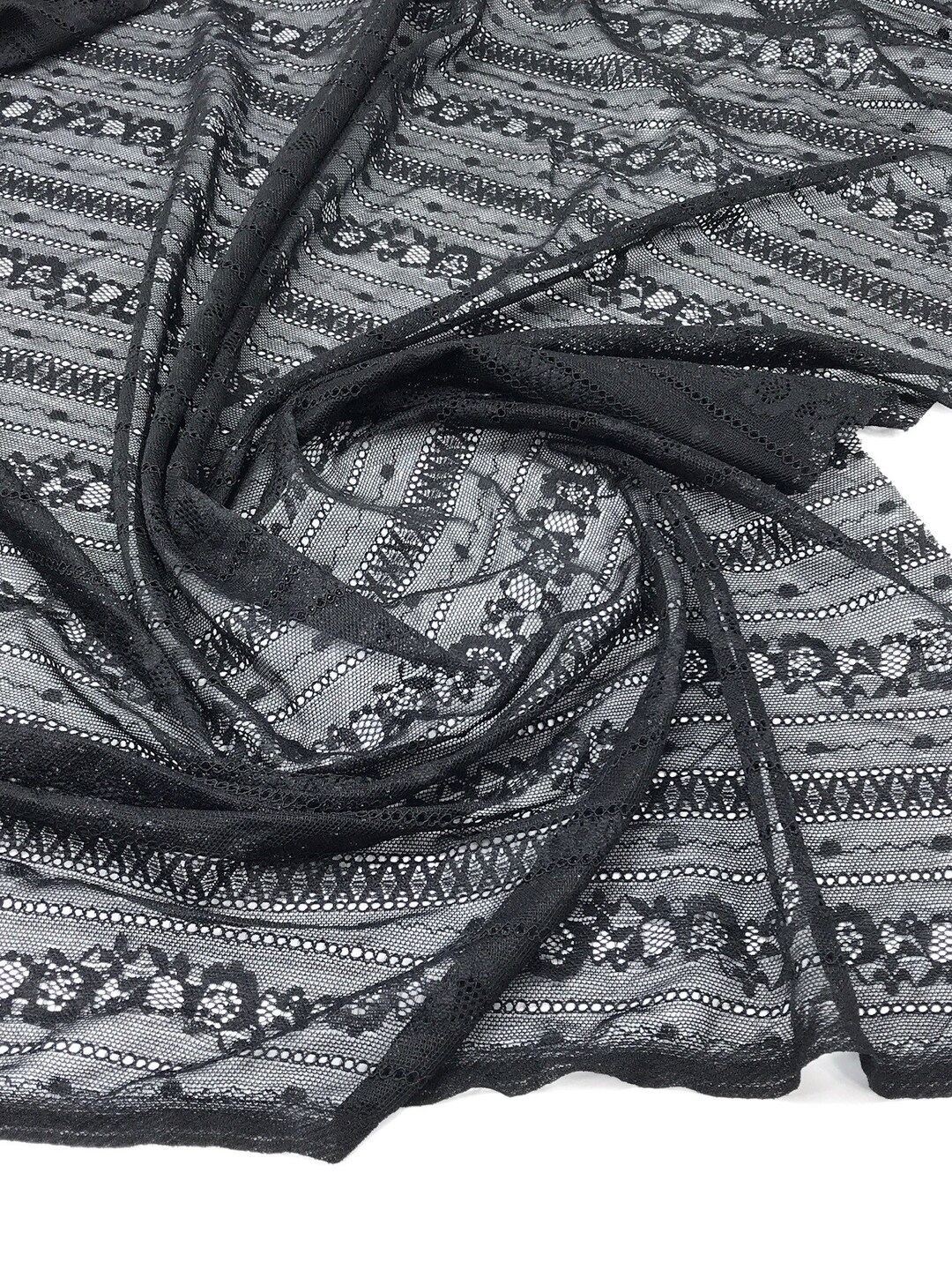 Black Soft Lace, Black Chantilly Lace,black Lace, French Lace, Linear ...