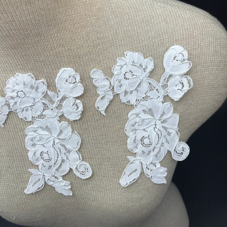 White Lace Applique Lace Appliques Guipure Applique White - Etsy Canada