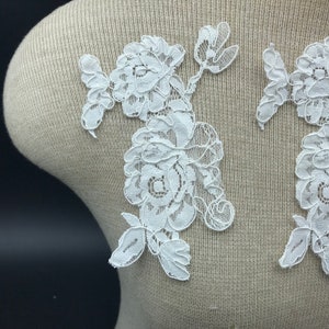 White Lace Applique Lace Appliques Guipure Applique White - Etsy Canada