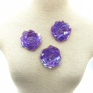 Purple Beaded Applique, Sequin Patch, Purple DIY Supply, Craft Supply ...
