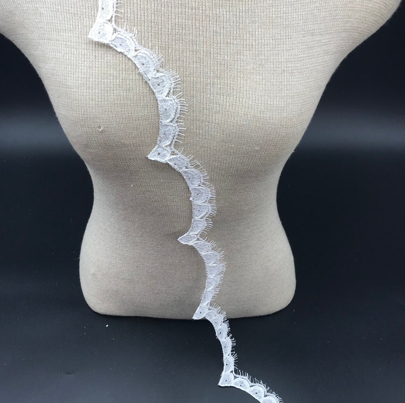 White Lace Trimming White Scallop Embroidered Edge Bridal - Etsy Canada