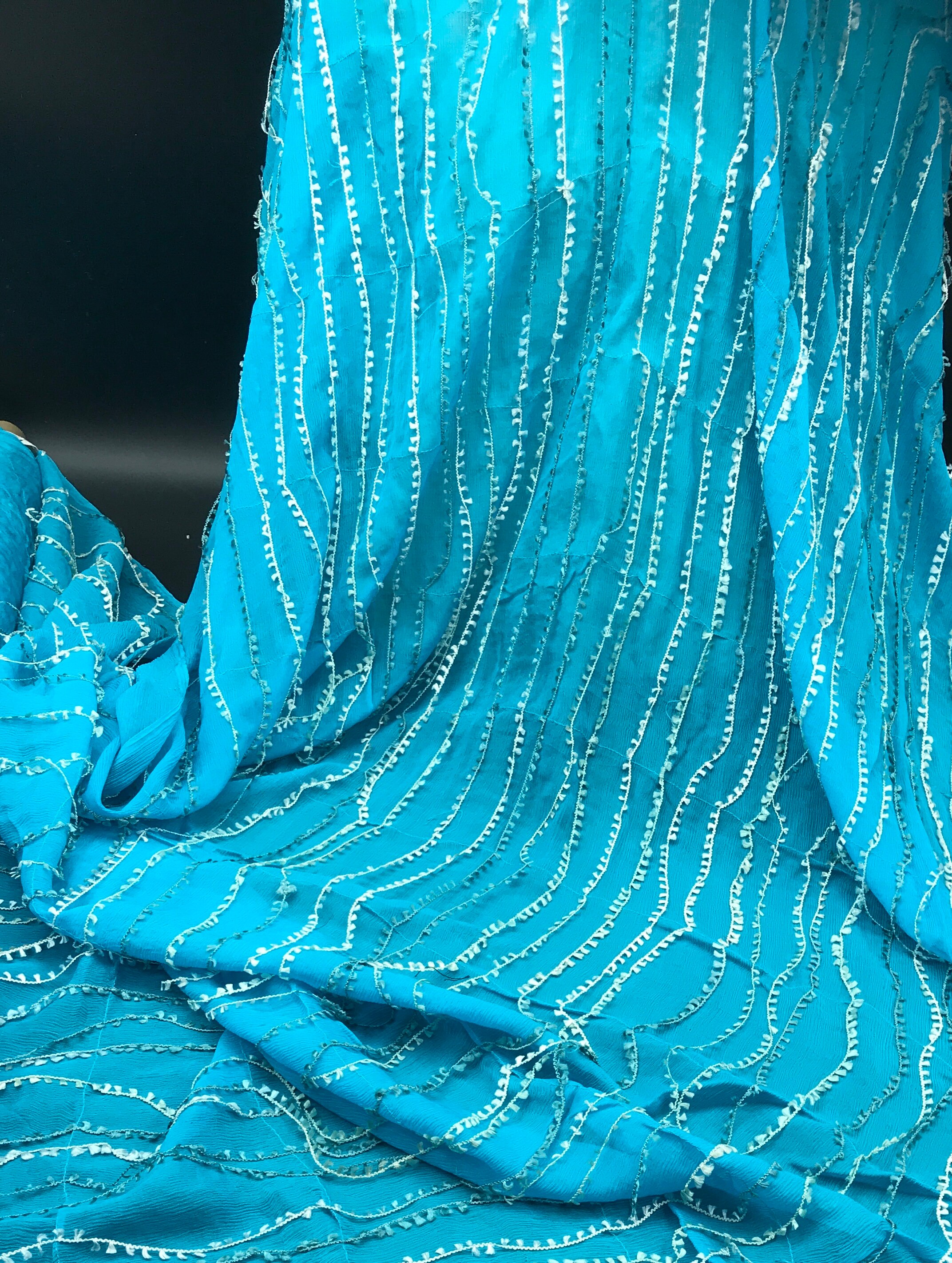 Fabric Dyeing & Batik Blue silk chiffon material by the yard etna.com.pe