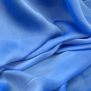 Blue Polyester Chiffon, Blue Chiffon Fabric, Two Tone Fabric, Blue and ...