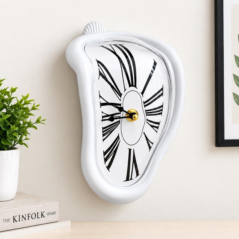 Melting Wall Clock, Surrealist Clock, Distorted Roman Numeral Clock ...