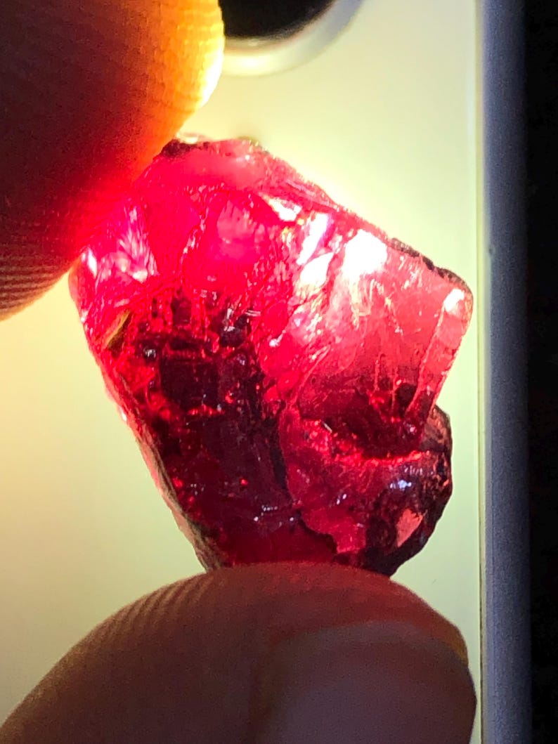 Natural Red Garnet Crystal 15 Carat Genuine Garnet Gemstone Raw January ...