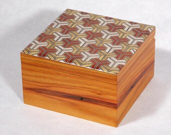 Hinged Yosegi Box, Canarywood With Colorful Diamond Pattern - Etsy