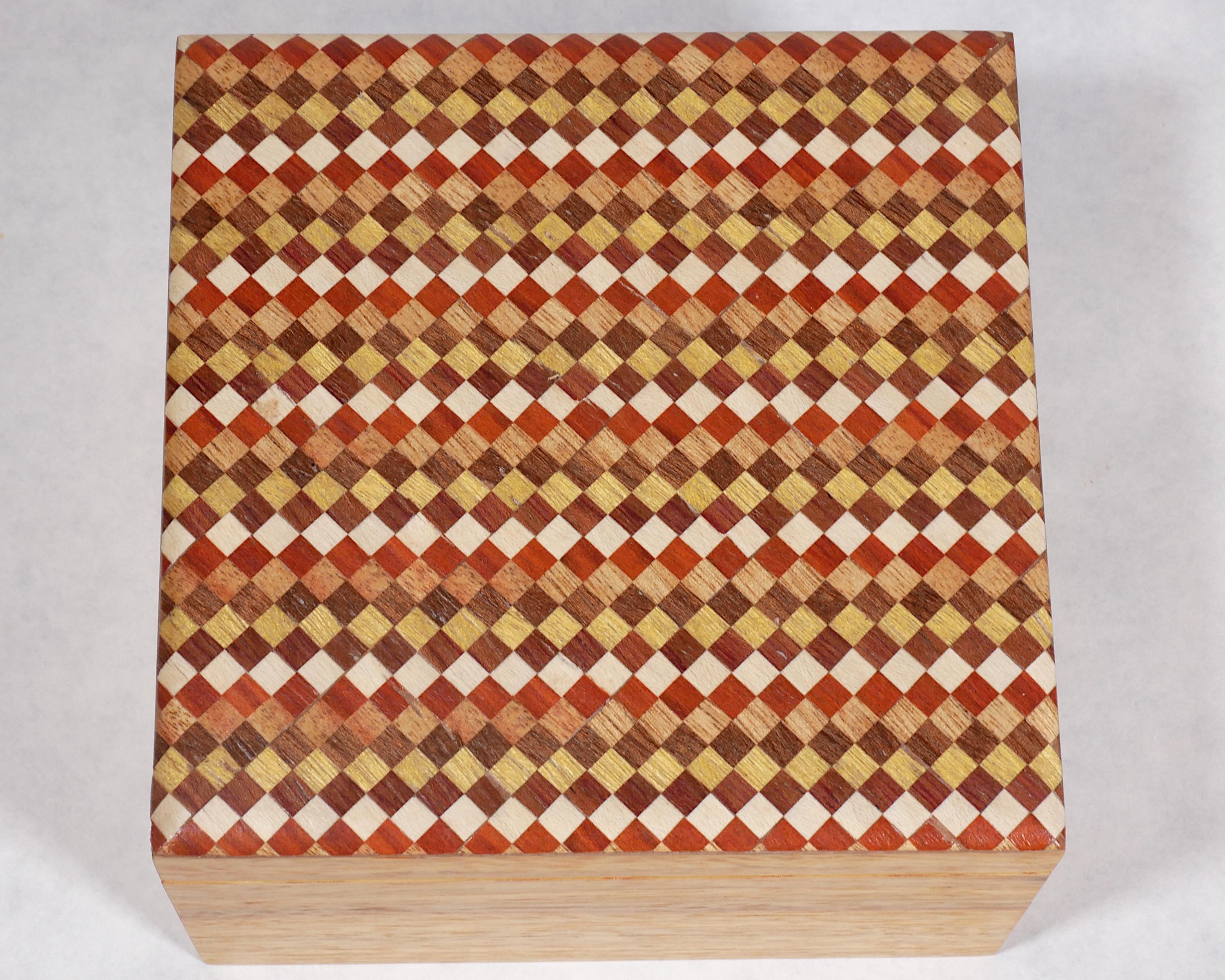 Hinged Yosegi Box, Canarywood With Colorful Diamond Pattern - Etsy