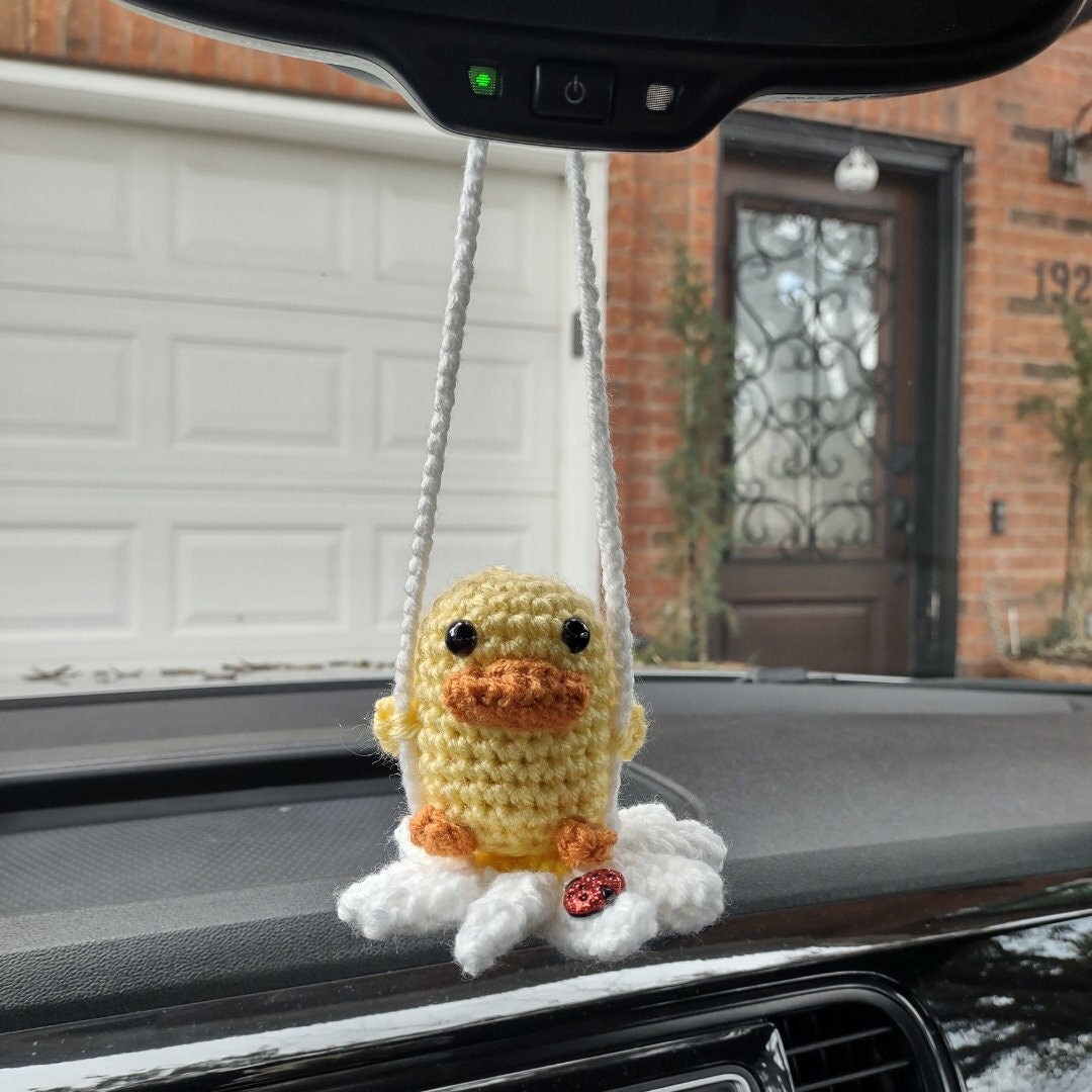 Crocheted, Amigurumi, Crocheted Animal, Rear View Mirror Charm, Car ...