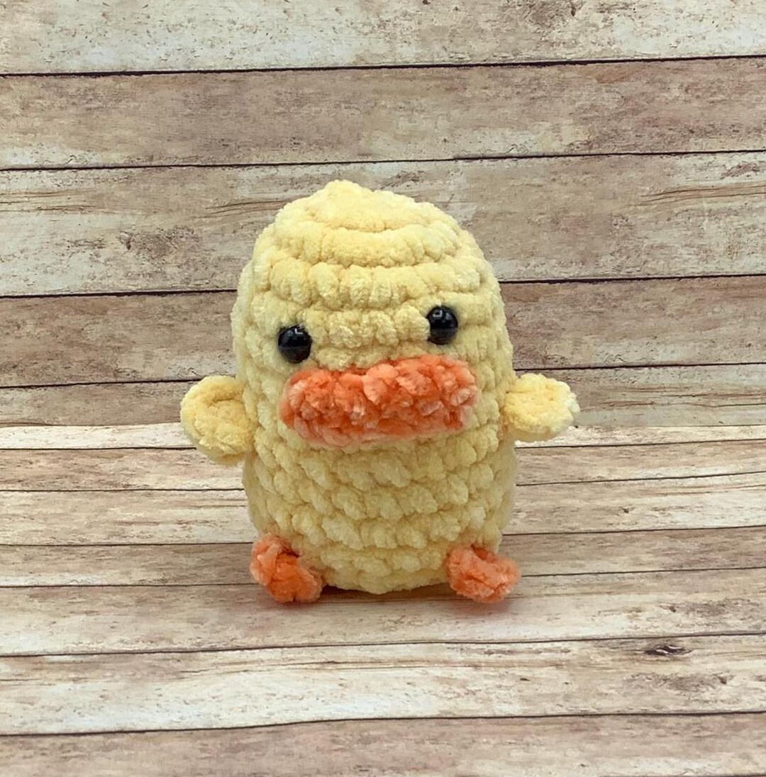 Crocheted Velvet Duck Stuffed Animal, Cute Duck Plush, Amigurumi ...