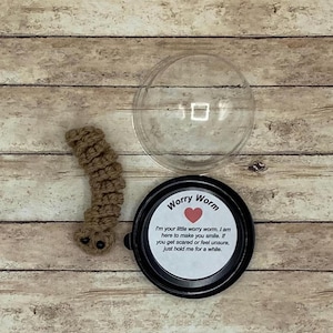 Crochet Handmade Worry Worm, Sensory Comfort Toy, Anxiety Calming Buddy ...