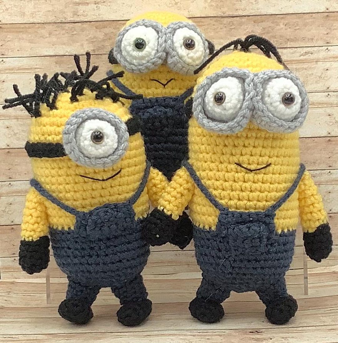Crocheted Despicable Me Minion Characters, Bob, Stuart, Kevin, Gift for ...