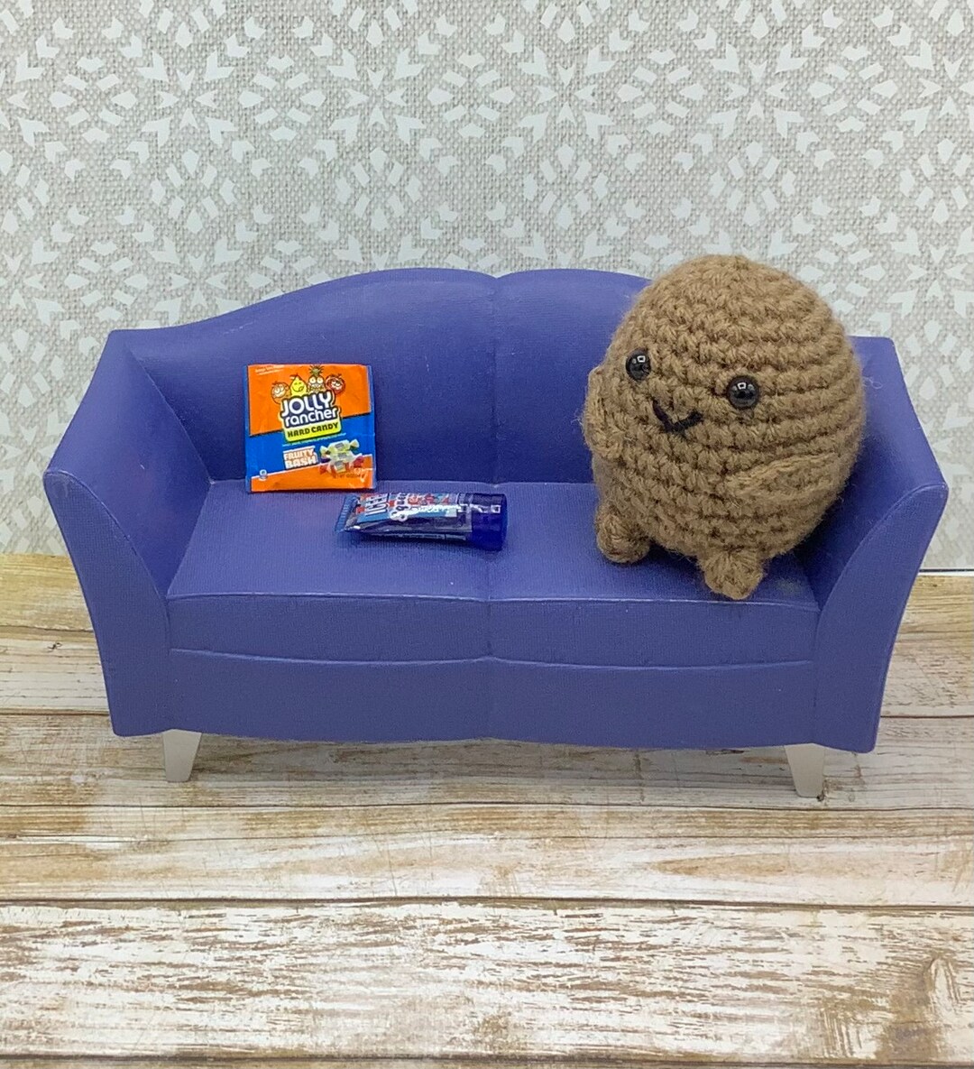 Amigurumi, Crocheted, Couch Potato, Potato, Stuffed Animal, Plushy, Toy ...