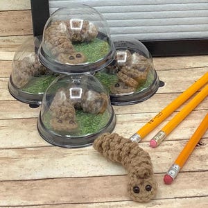 Crochet Handmade Worry Worm, Sensory Comfort Toy, Anxiety Calming Buddy ...