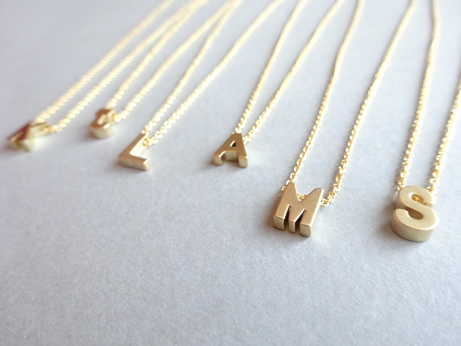 Gold Letter Necklace Letter L Necklace Initial L Necklace - Etsy