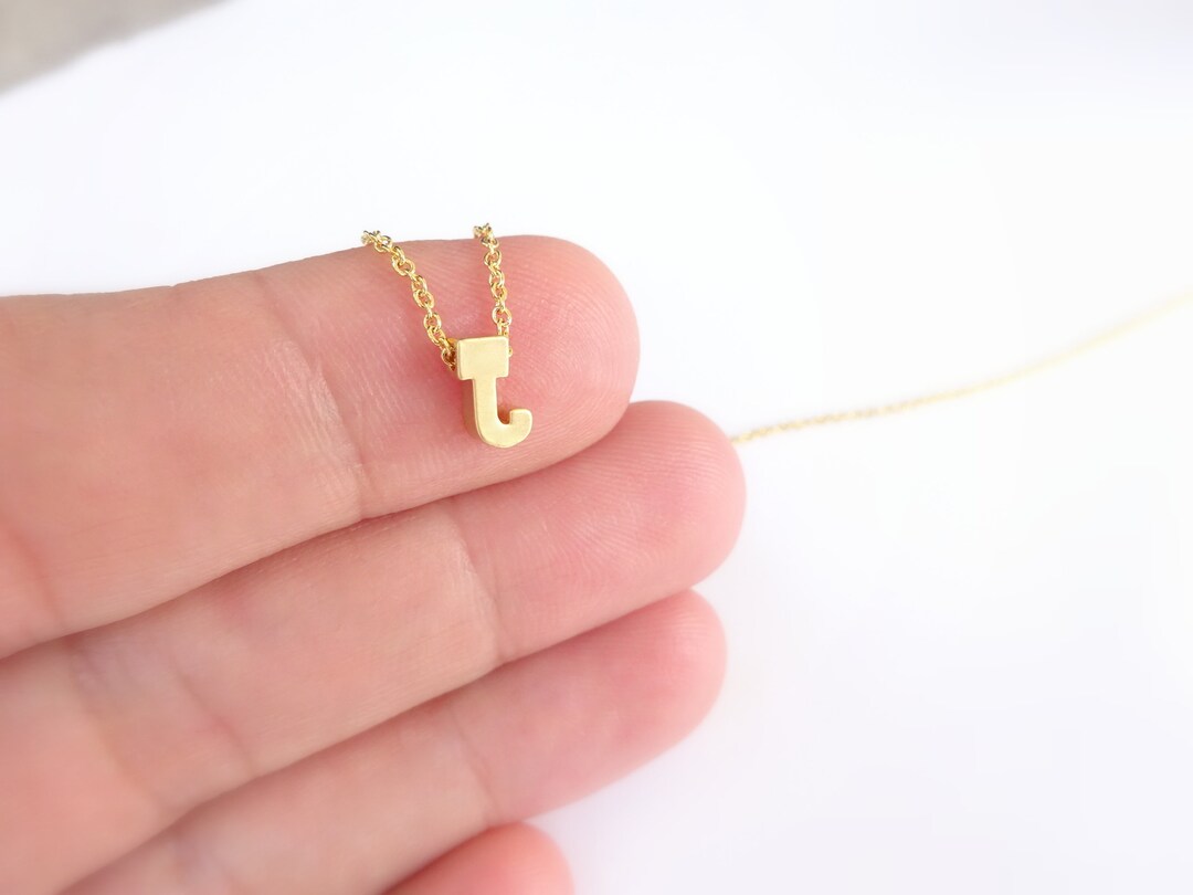 Initial J Necklace Gold J Initial Necklace Personalized Gift - Etsy