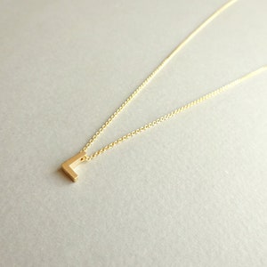 Gold Letter Necklace Letter L Necklace Initial L Necklace - Etsy