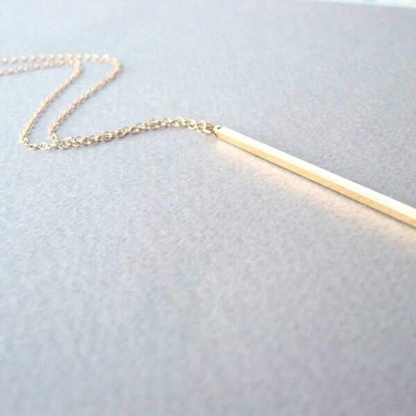 Long Gold Pendant - Etsy