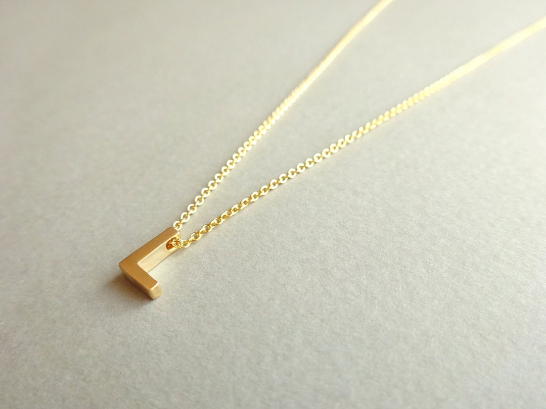 Gold Letter Necklace Letter L Necklace Initial L Necklace - Etsy