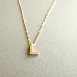 Gold Letter Necklace Letter L Necklace Initial L Necklace - Etsy