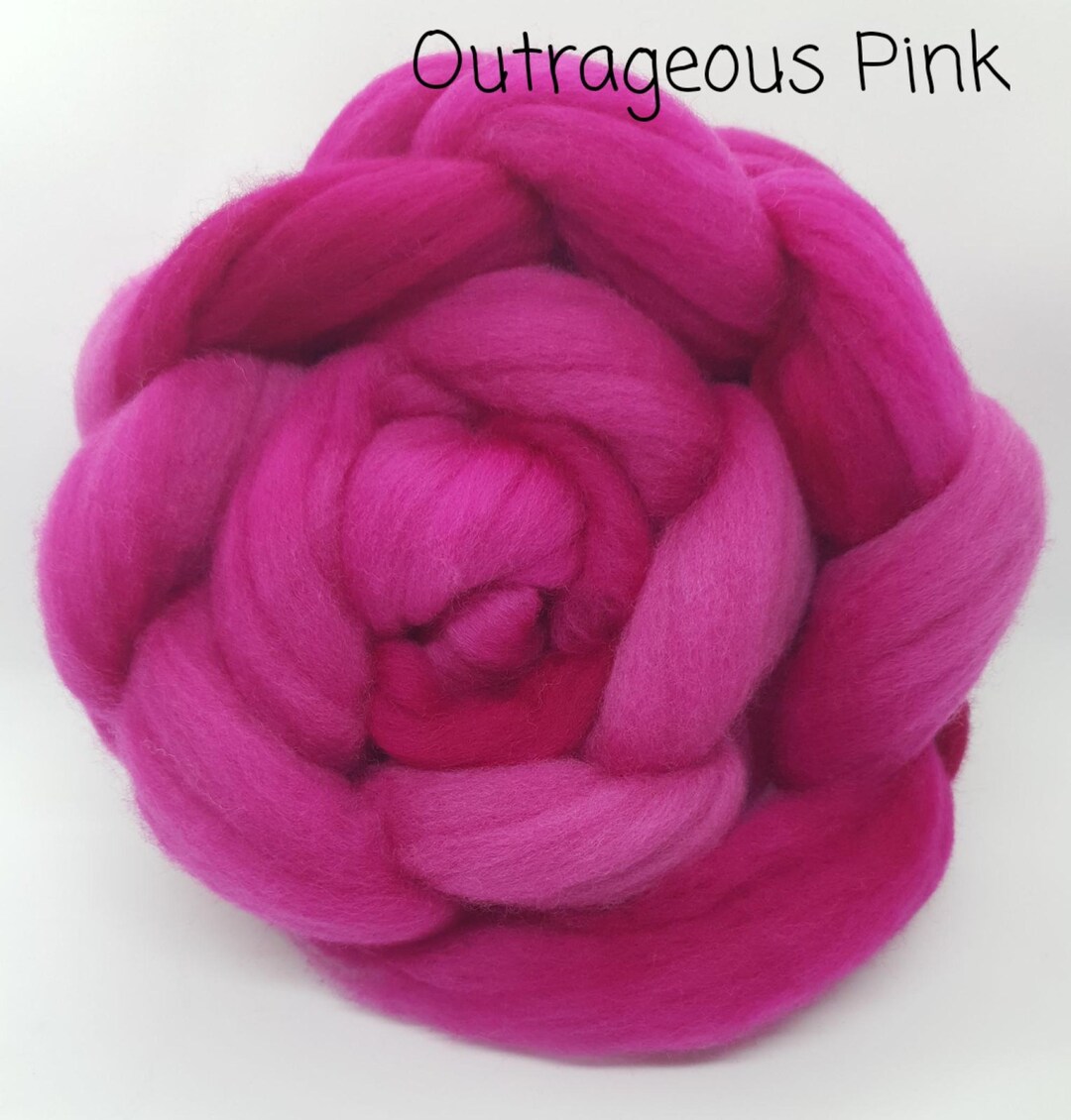 Merino Wool Roving- Outrageous Pink - Etsy