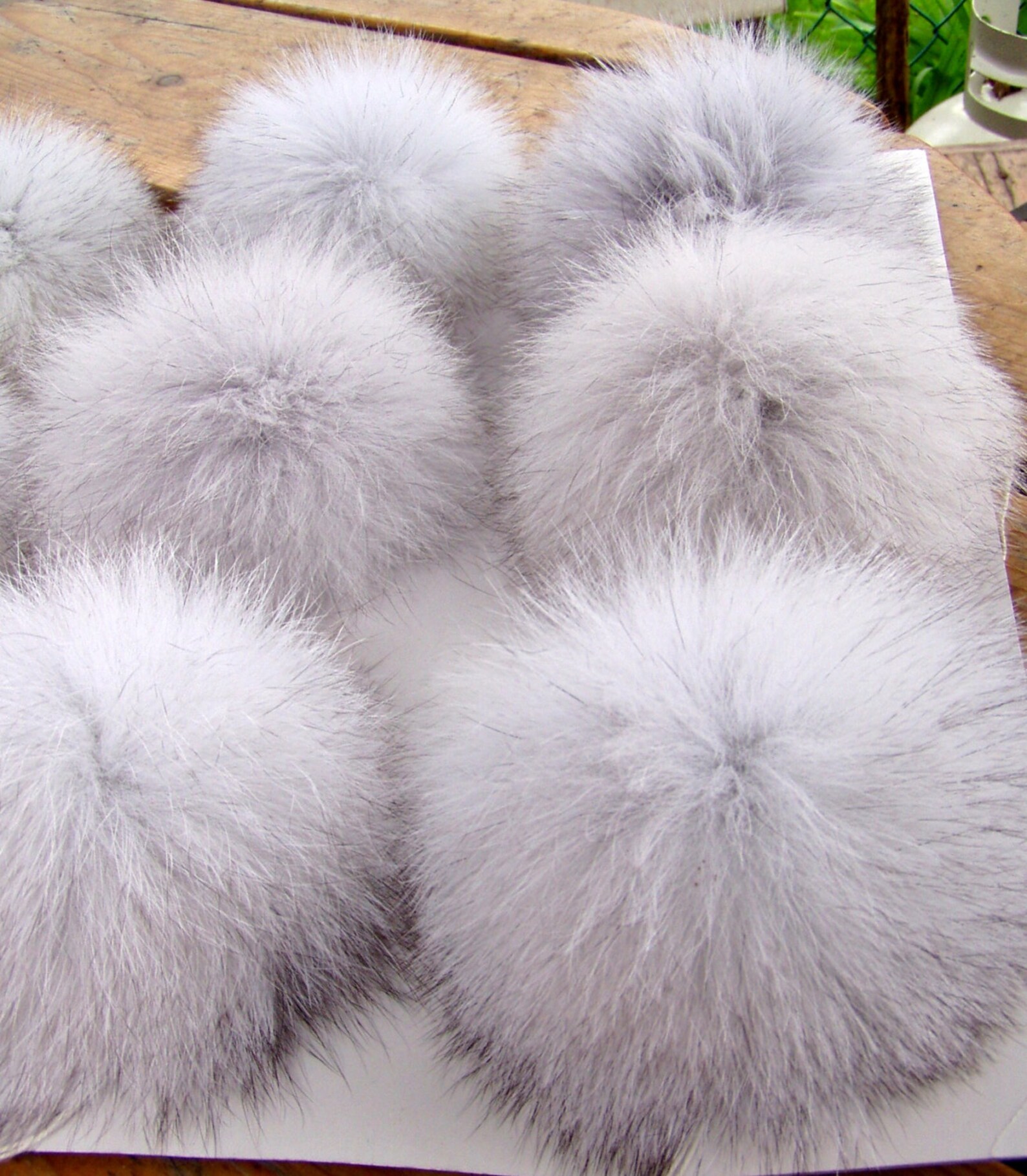 Blue Fox Pom Pom - Authentic, Genuine Fox Fur Pompom, Natural Fox Fur ...