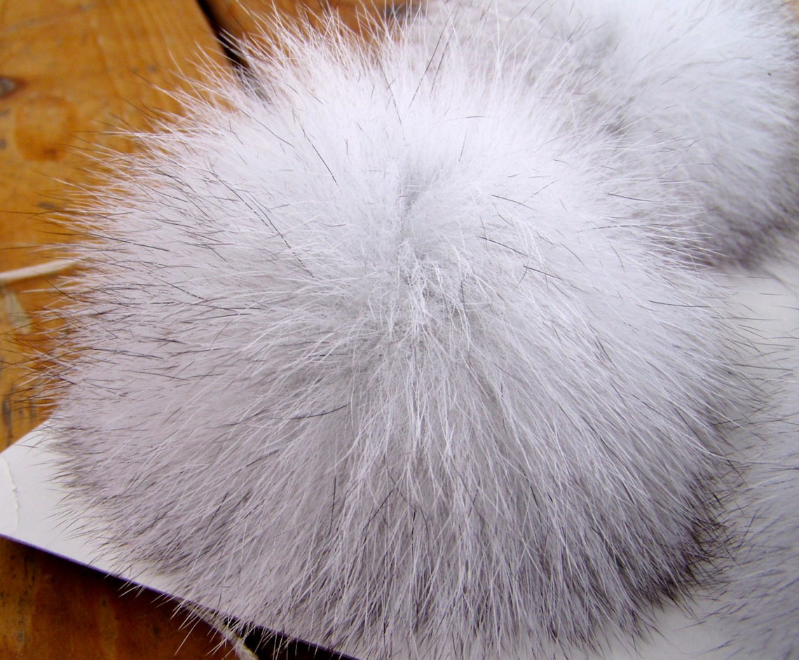 Blue Fox Pom Pom Authentic, Genuine Fox Fur Pompom, Natural Fox Fur Pom ...