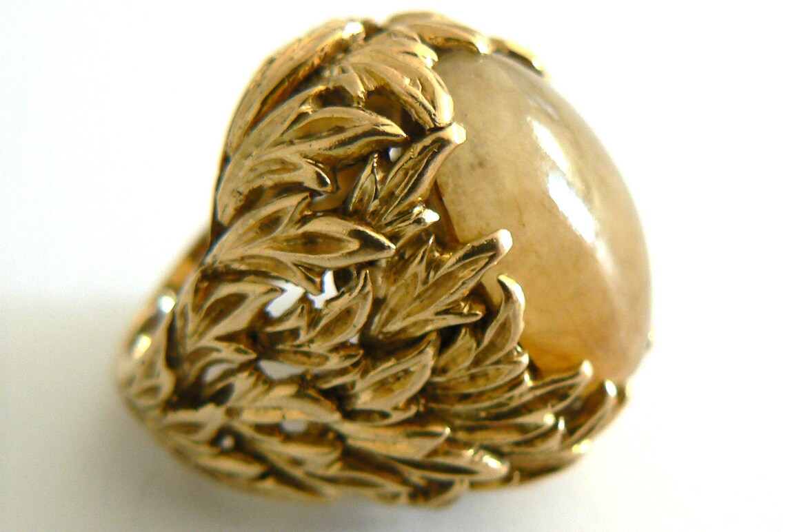 Elegant Custom Made Vintage 14KT Gold Jadeite Jade Ring A - Etsy