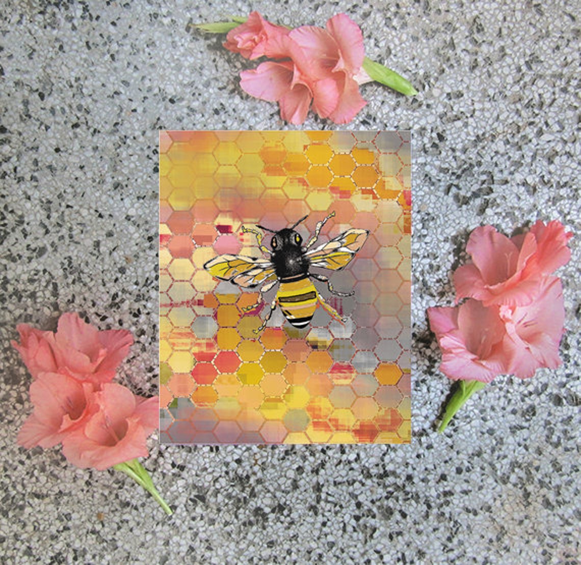 Bee print Honey Bee Decor Art Print Nursery Colorful | Etsy