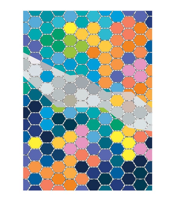 Bee Print Art, Honeycomb Wall Art, Poster Abeille, Bee Art, Geometric ...