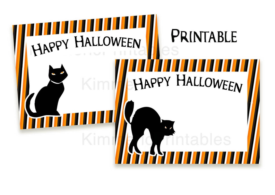 Instant Download ~ HAPPY HALLOWEEN Cats Tag ~ Printable ~ Hang Tags ...