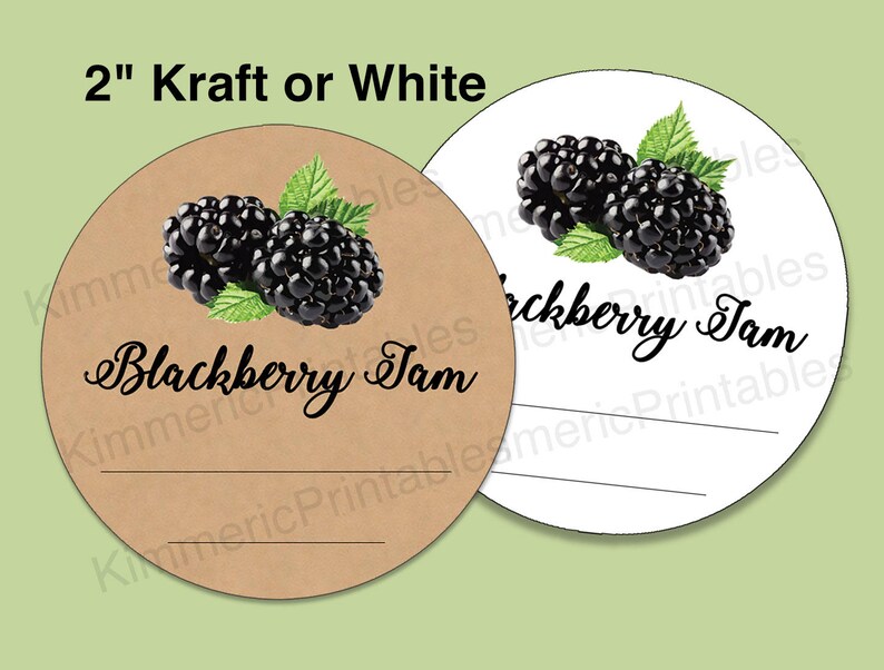 2" Printable BLACKBERRY JAM Canning Labels~mason Jars Lids~downloadable ...