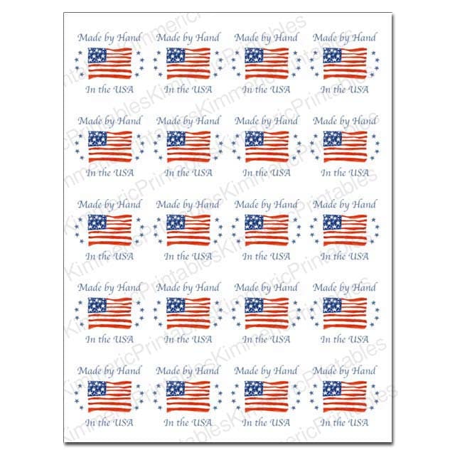 Patriotic American Flag Hang Tags, July 4th Gift Tags (digital Download ...