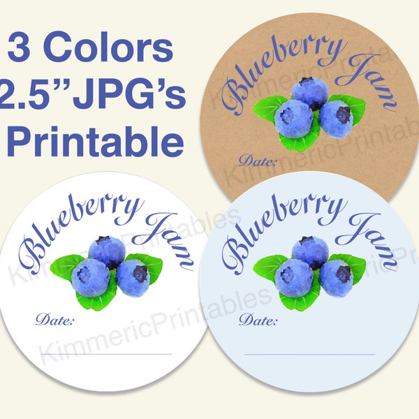Printable Blueberry Jam Label - Etsy