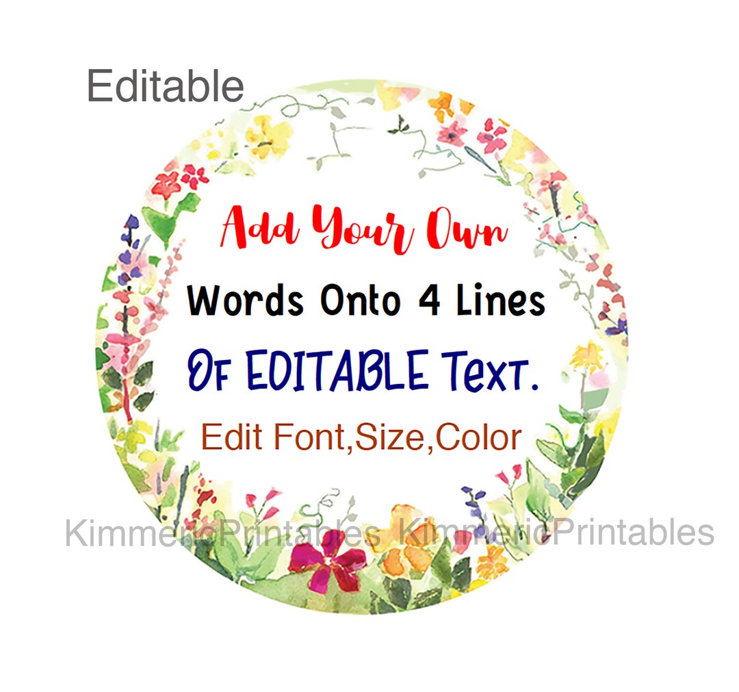 2" EDITABLE PRINTABLE Wildflower All Purpose Labels, Stickers, Labels ...