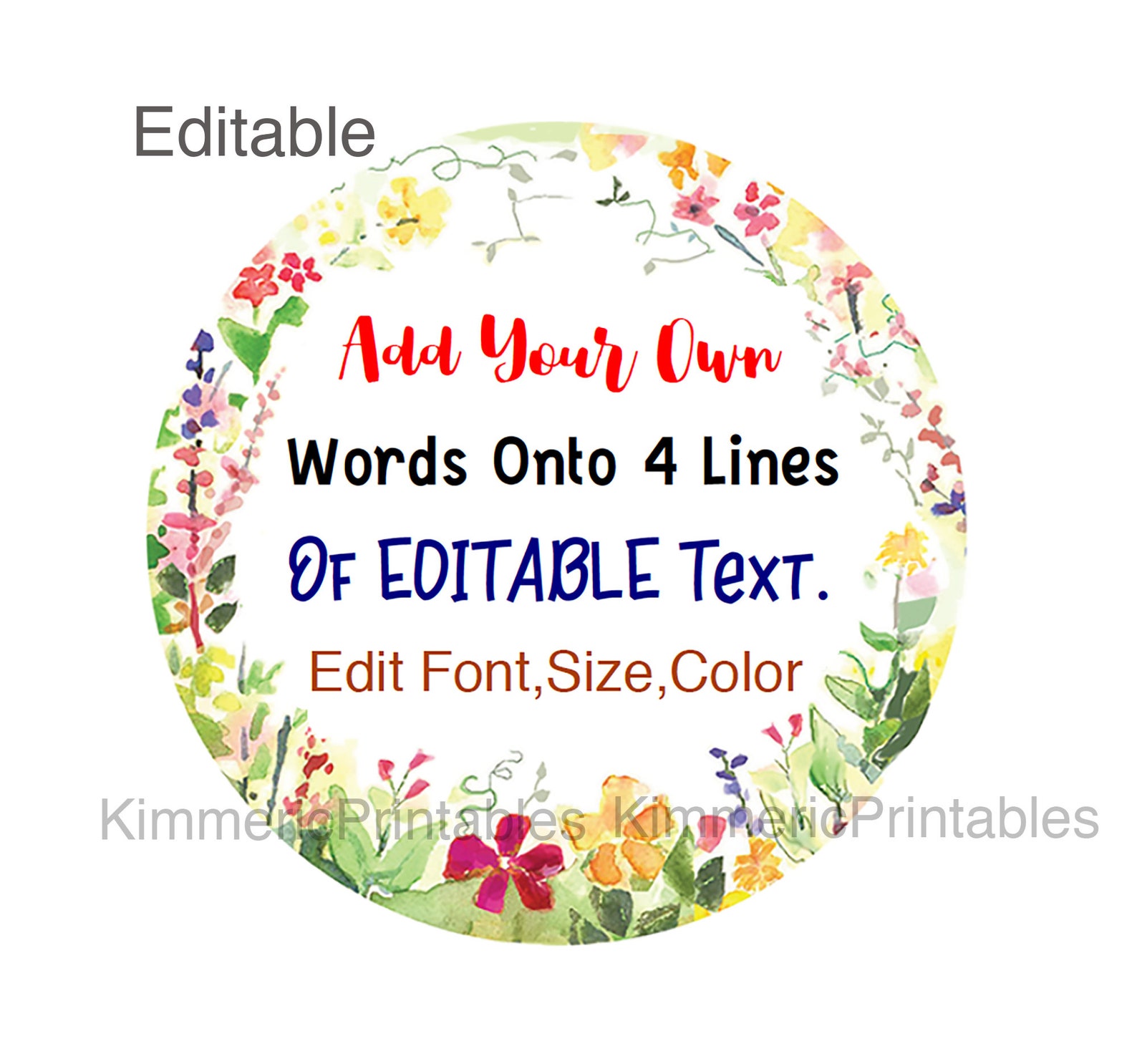 2 EDITABLE PRINTABLE Wildflower All Purpose Labels - Etsy