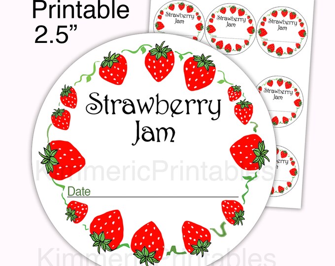Jam Label Printable for Mason Jars, Homemade Jelly Product, Country ...