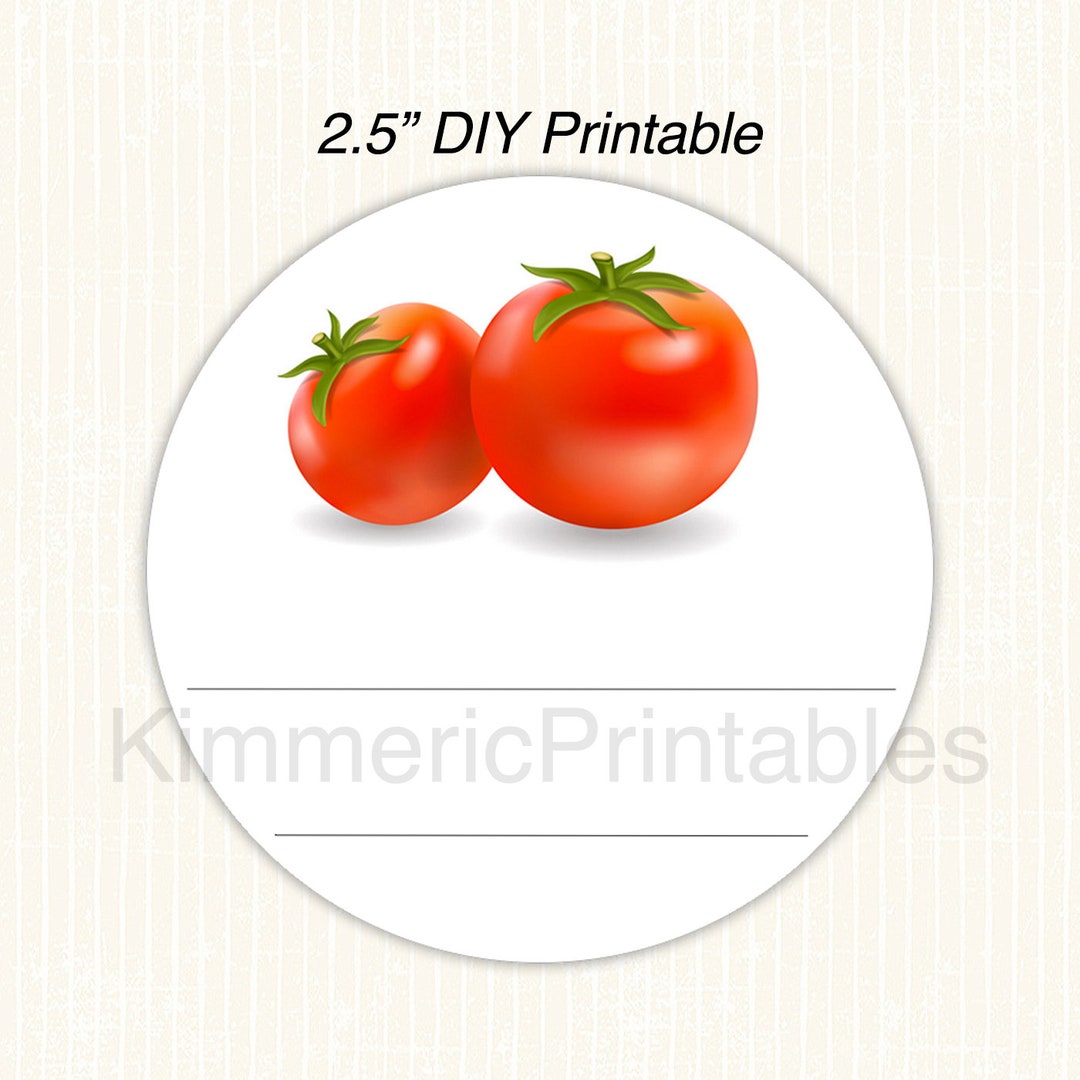 Printable TOMATO 2.5 Canning Labels,hang Tags,mason Jars,downloadable ...