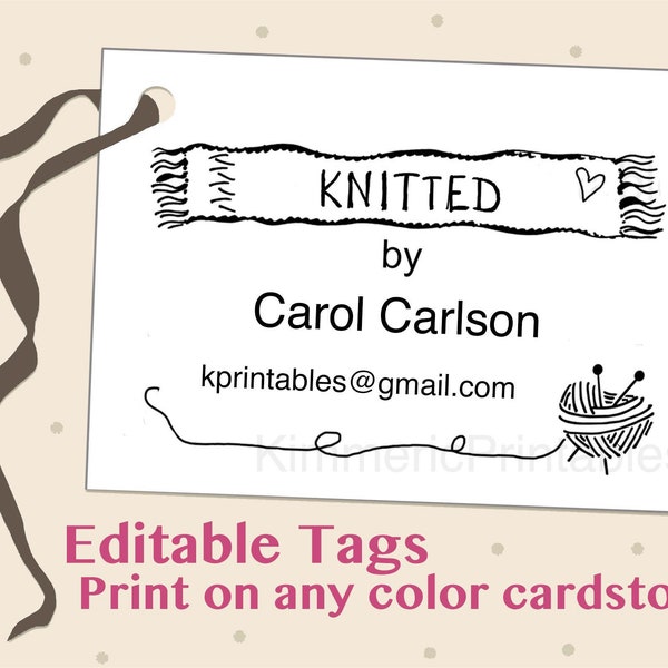 Printable Knitting Labels - Etsy
