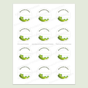 Printable HOMEMADE PICKLES Canning Labels, Hang Tags, Mason Jars, Lids ...