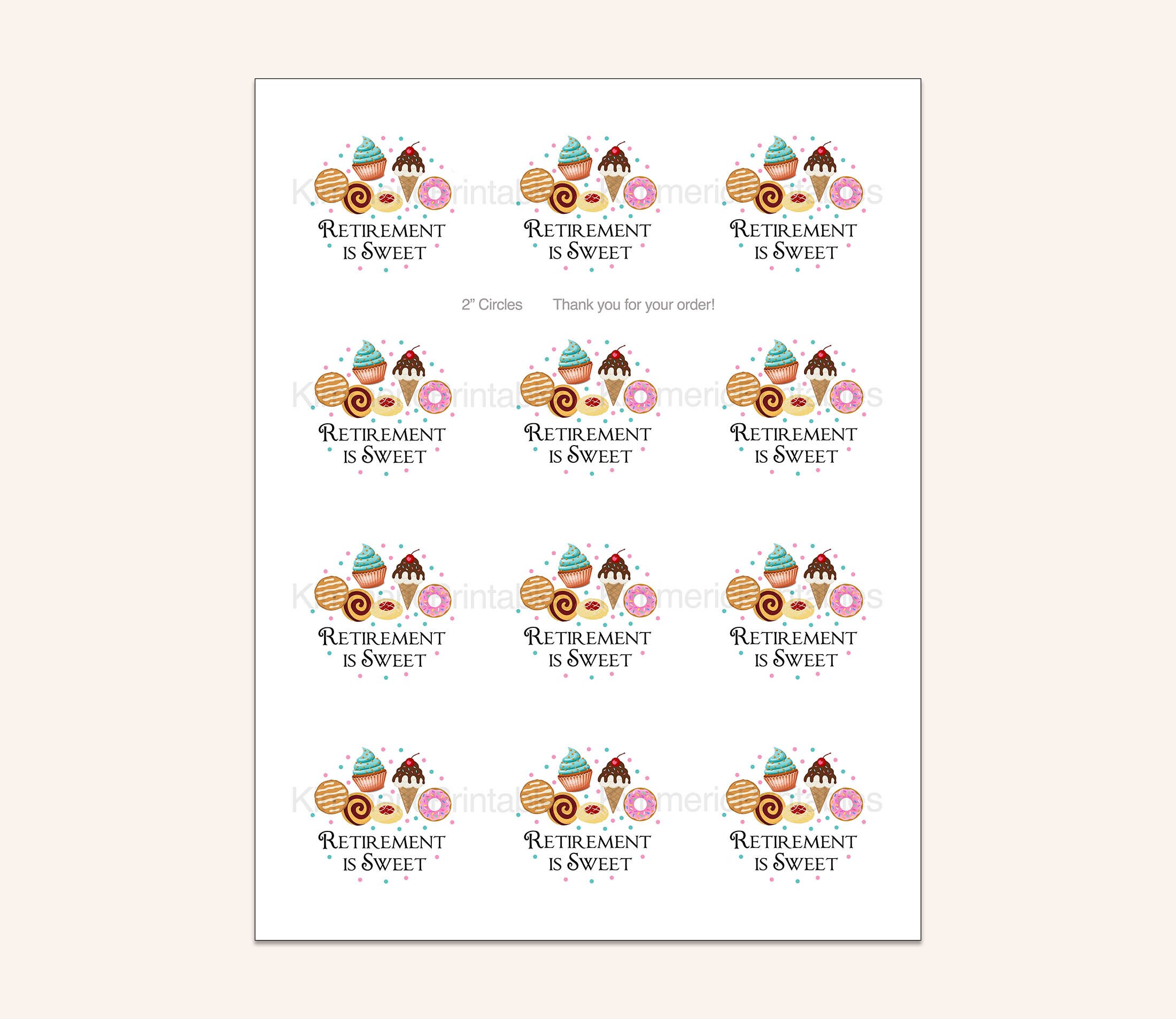 Printable RETIREMENT is SWEET Canning Labels, Hang Tags, Mason Jars ...