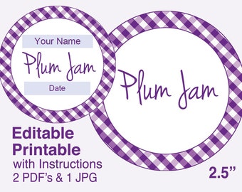 Plum Jam Label - Etsy