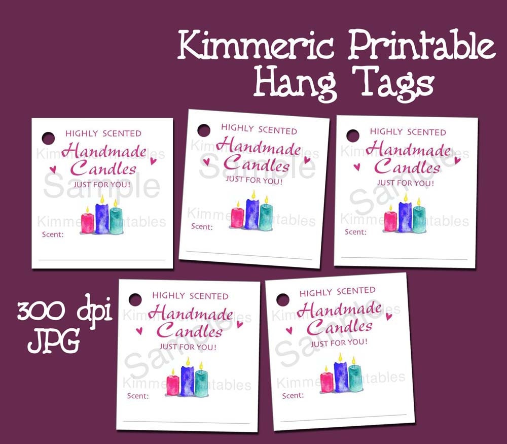 Candle Scent Digital U Print Hang Tags Downloadable / Highly Scented ...