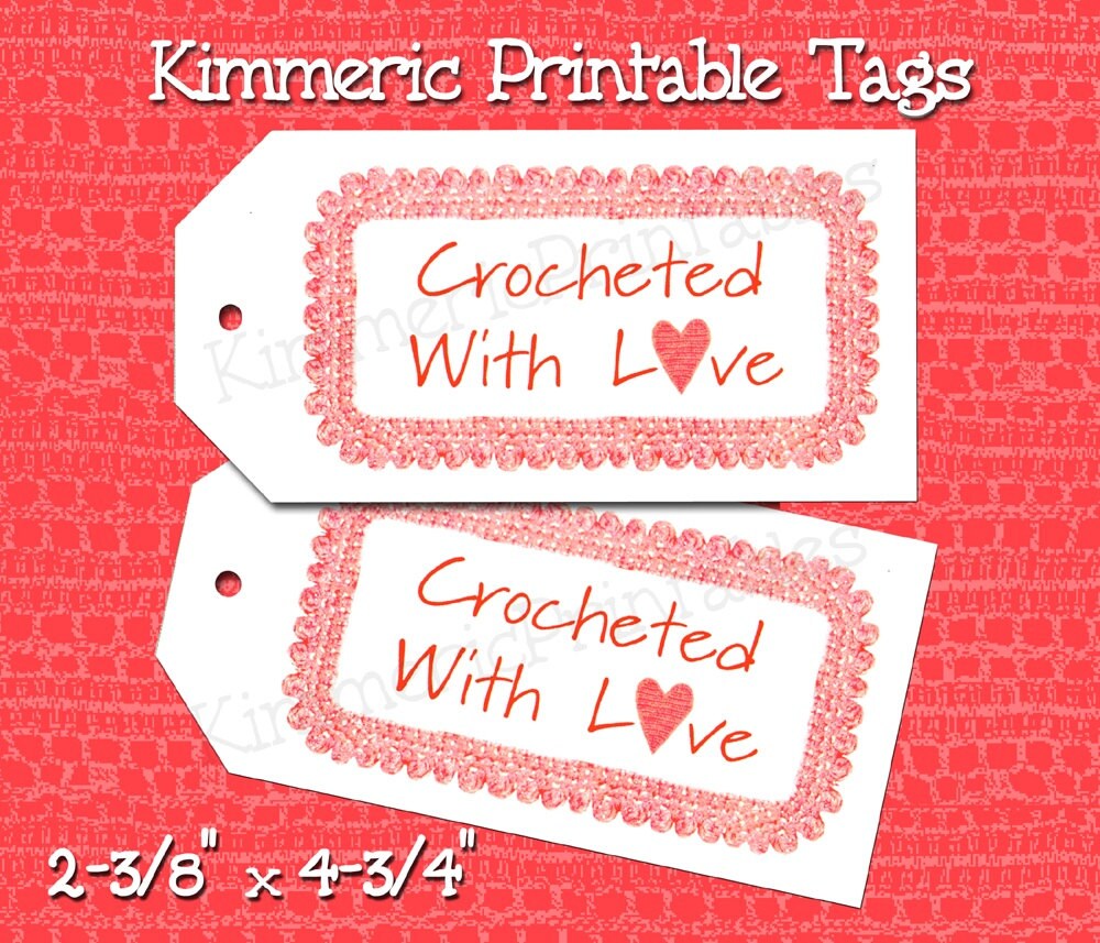 Crocheted With Love Printable Gift Tags (digital Download) - Etsy