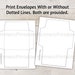 PRINTABLE SET of 4 Notecards,envelope Templates Included,printable ...