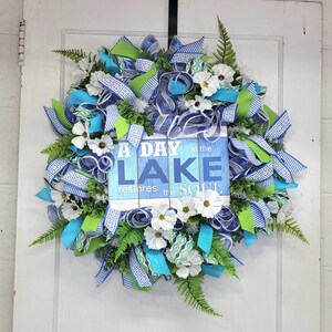 Coastal Wreath, Summer Lake Wreath, Blue Summer Wreath, Nautical Wreath ...