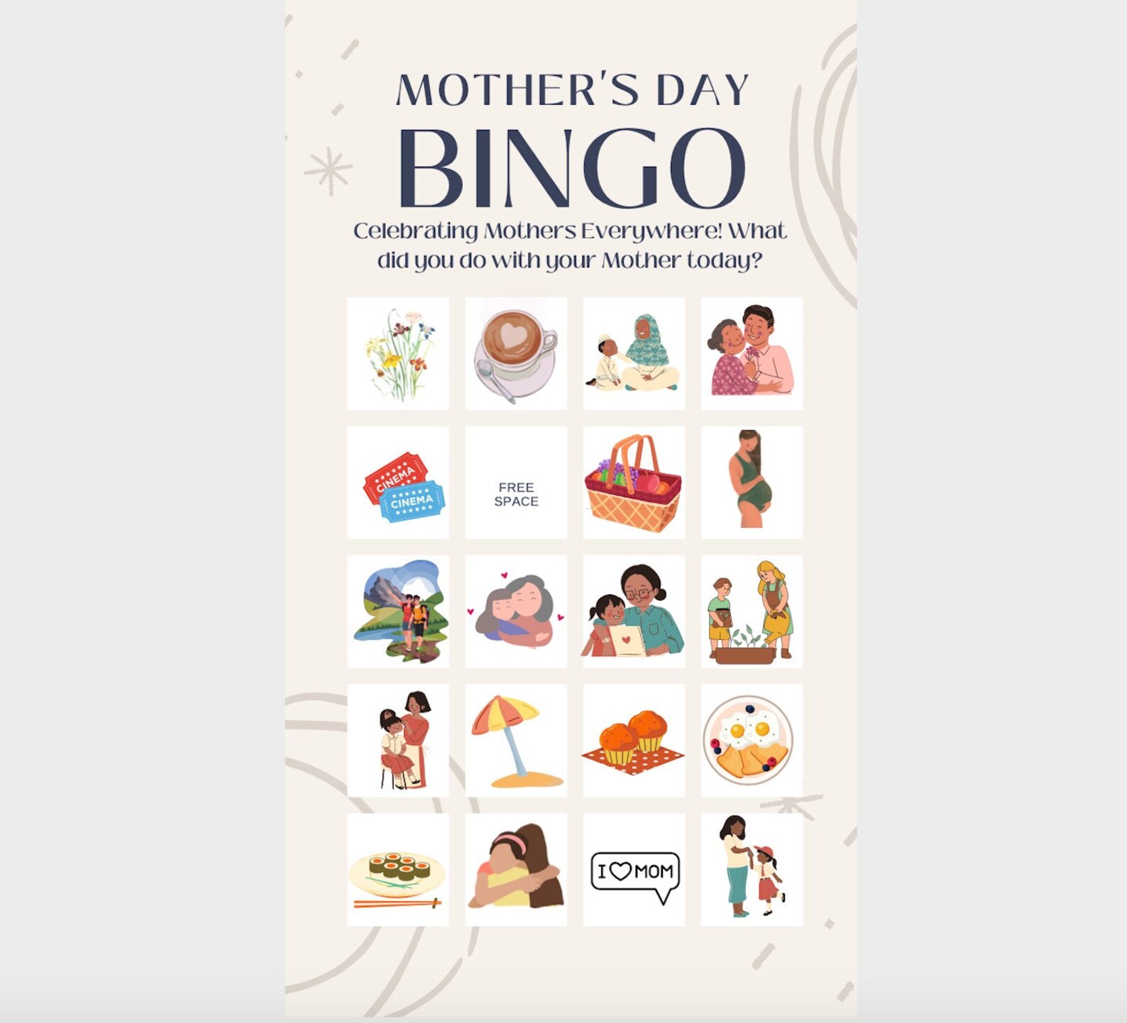 Mothers Day Bingo 9 Printable Bingo Cards I Love Mom - Etsy