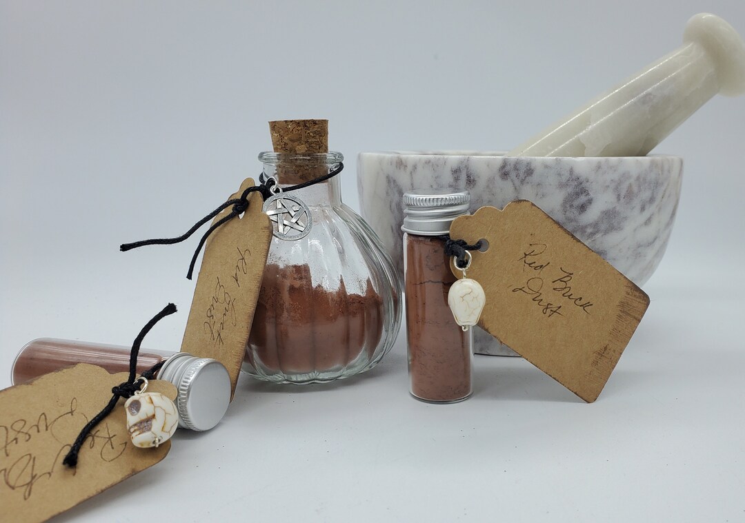 Vintage Red Brick Powder | 1/2 Oz Glass Jar | Pathway Brick Dust ...