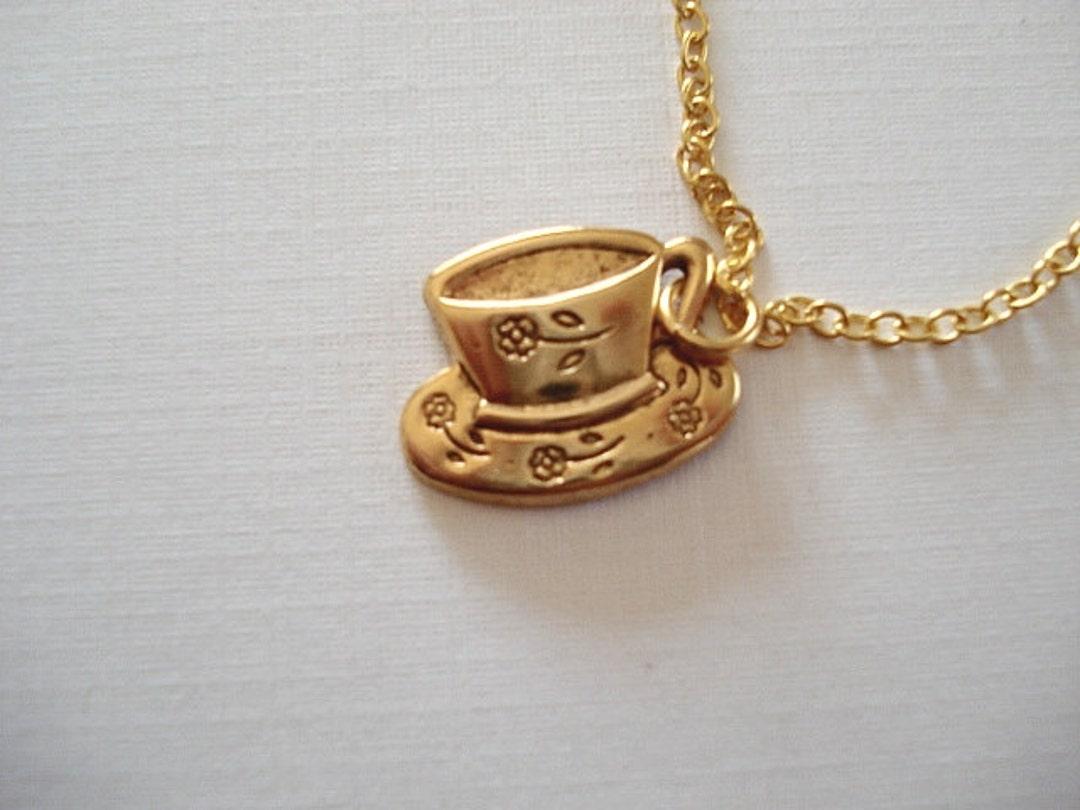 Teacup Necklace Brass Coffee Cup Charm Pendant Coffee Necklace Gift ...